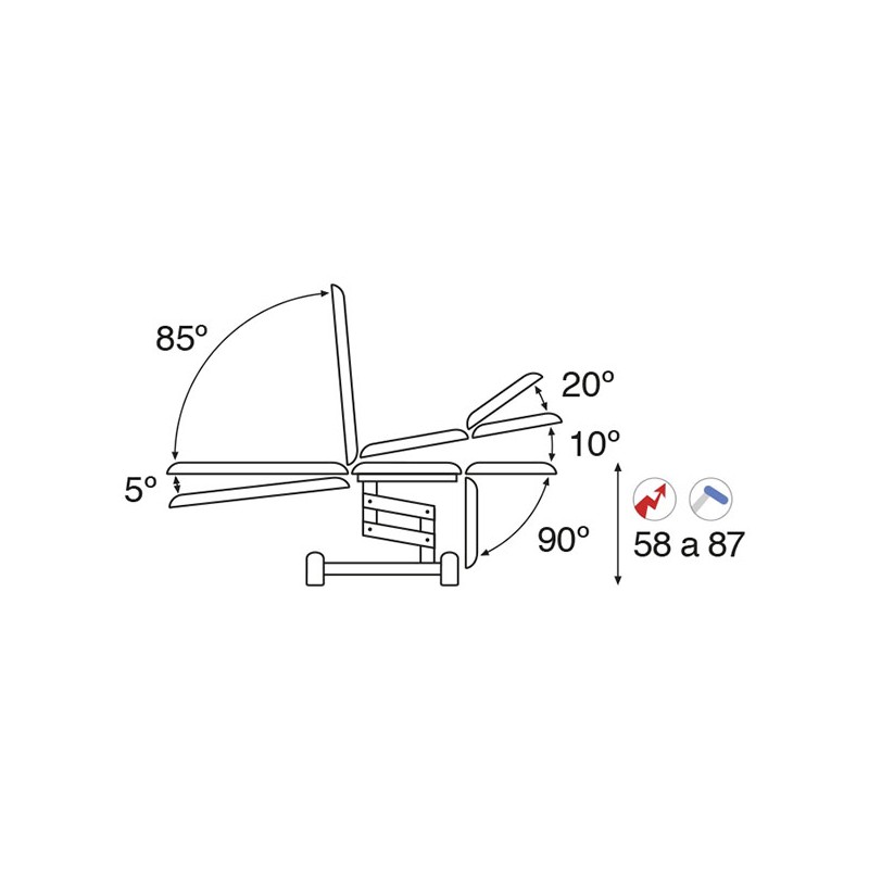 Ecopostural Gynecologist Chair with Arm Supports Electric/Hydraulic