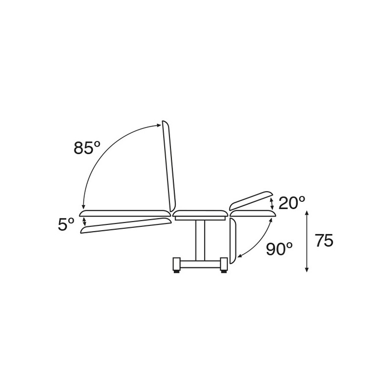 Ecopostural 3-section Stationary Treatment Chair